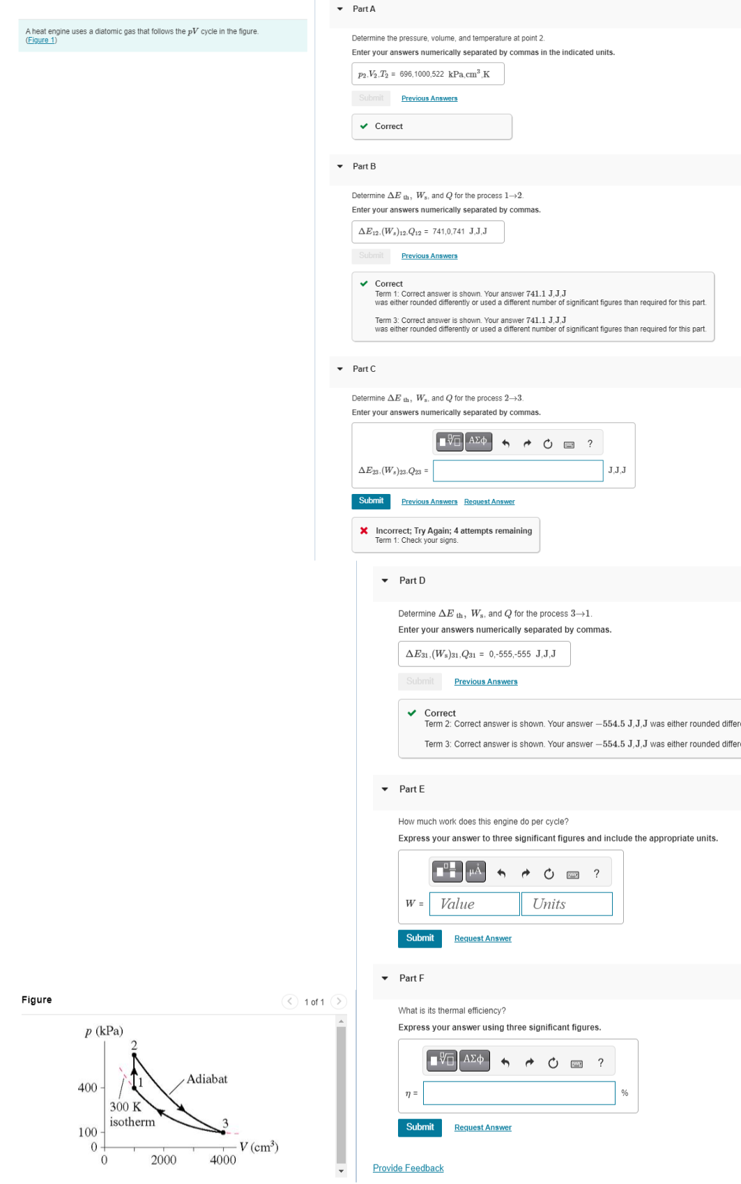 Solved Need help with Part C,E,F please and thank you.A heat | Chegg.com
