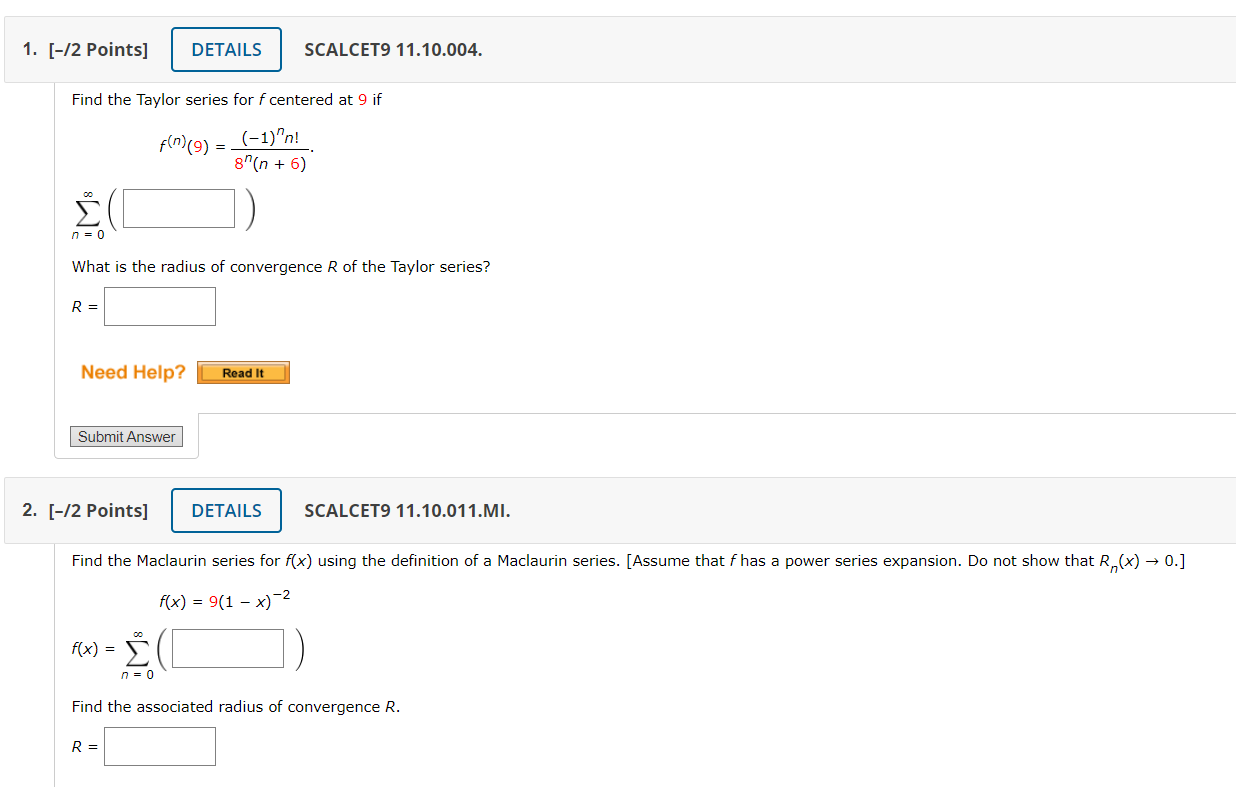 Solved 1. [-12 Points] DETAILS SCALCET9 11.10.004. Find the | Chegg.com