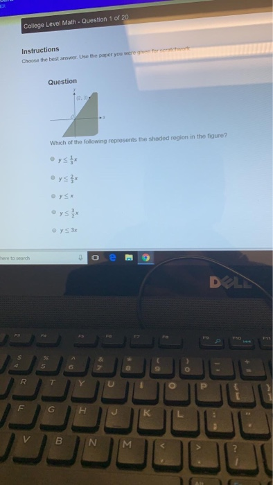 Solved College Level Math-Question 1 of 20 Instructions | Chegg.com