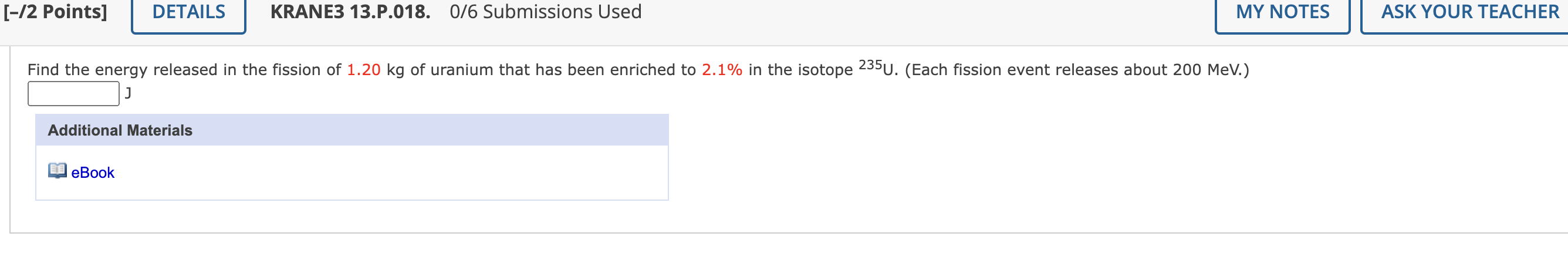 Solved \begin{tabular}{l|l|ll} [-/2 Points] & DETAILS & | Chegg.com