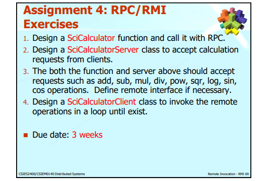 Solved Assignment 4: RPC/RMI Exercises 1. Design a | Chegg.com