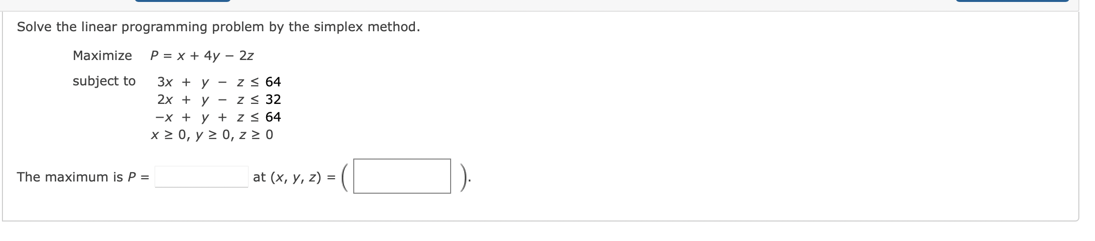 Solved Solve the linear programming problem by the simplex | Chegg.com
