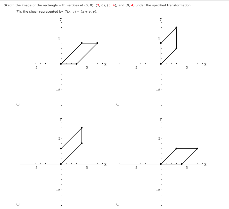 Solved Sketch the image of the rectangle with vertices at | Chegg.com