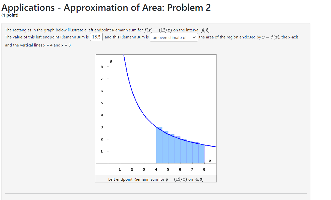 Solved Applications - Approximation of Area: Problem 2 (1 | Chegg.com