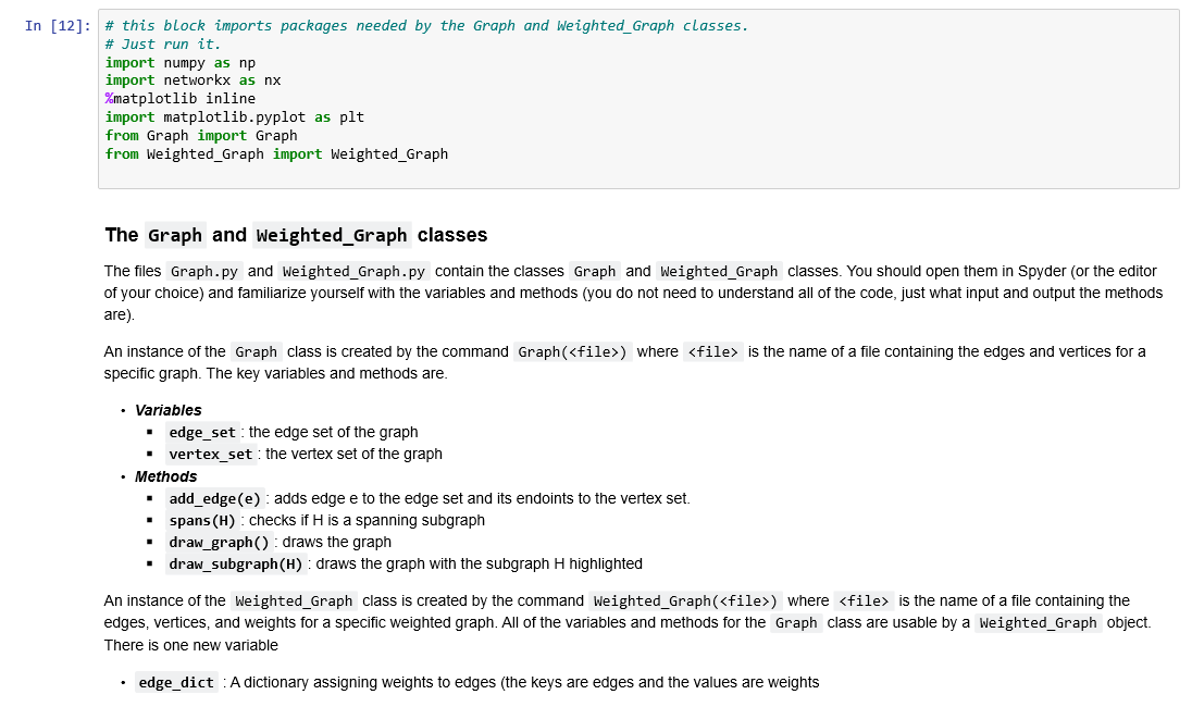 Graph Theory Python (copy and paste files) I finished | Chegg.com