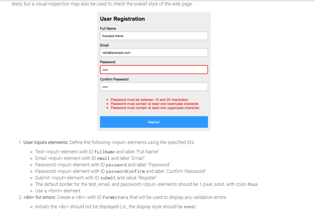 Solved 812 Lab User Registration And Validation Create A 