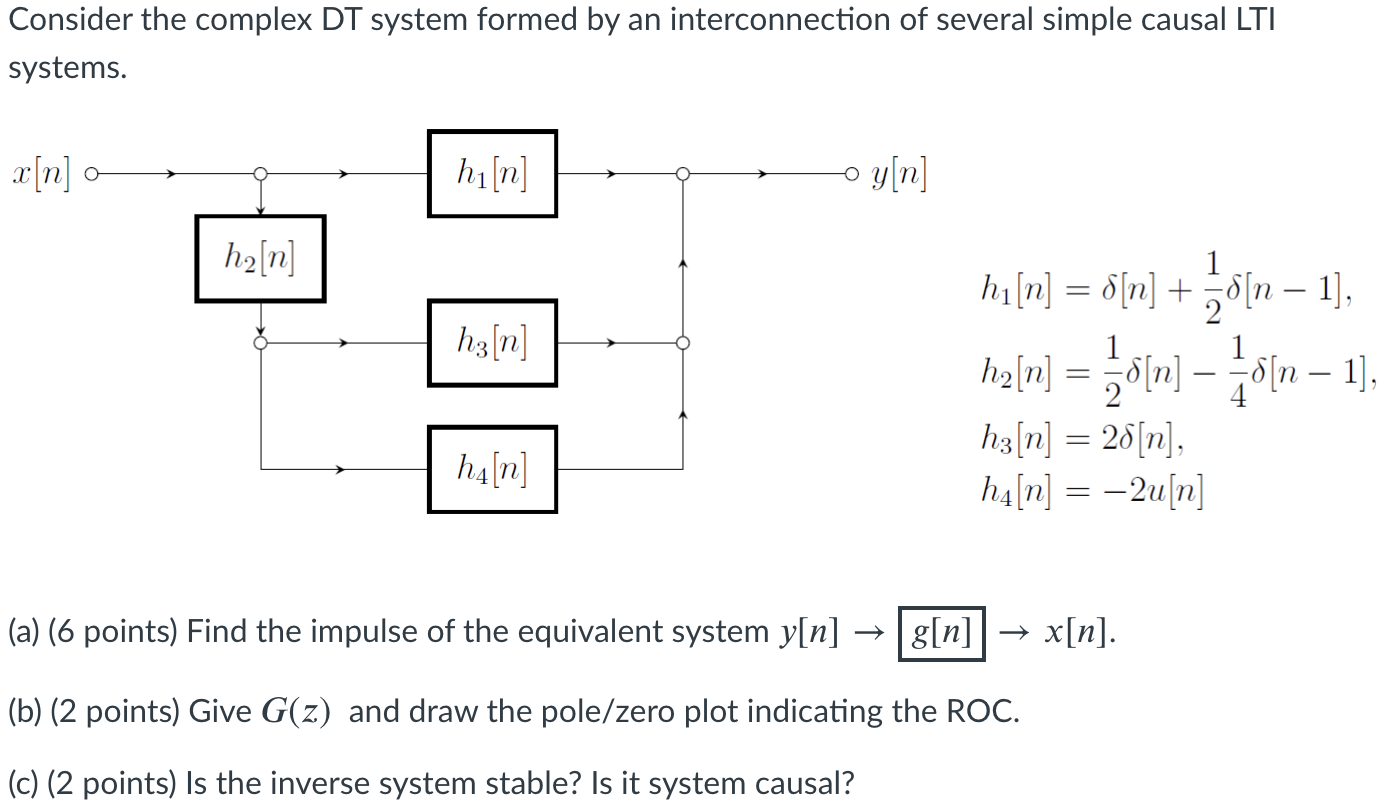 Solved Consider the complex DT system formed by an | Chegg.com