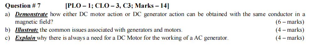 Solved Question #7 [PLO-1; CLO-3, C3; Marks – 14] a) | Chegg.com