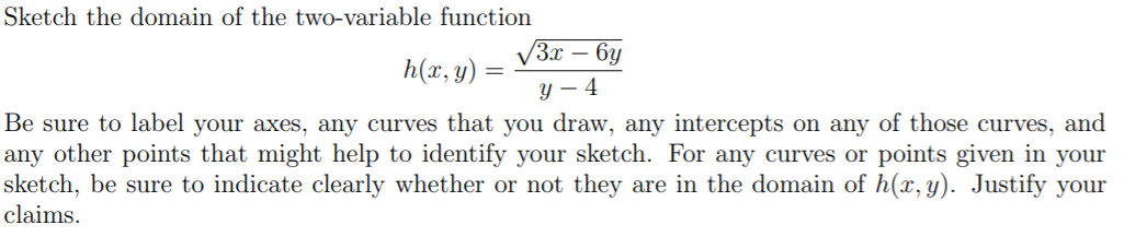 Solved Sketch the domain of the two-variable function 3.2 – | Chegg.com