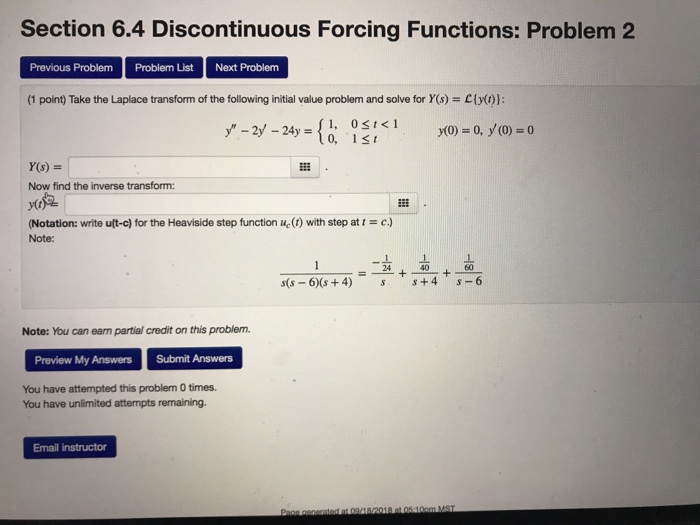 Solved Section 6 3 Step Function Problem 9 Previous Problem