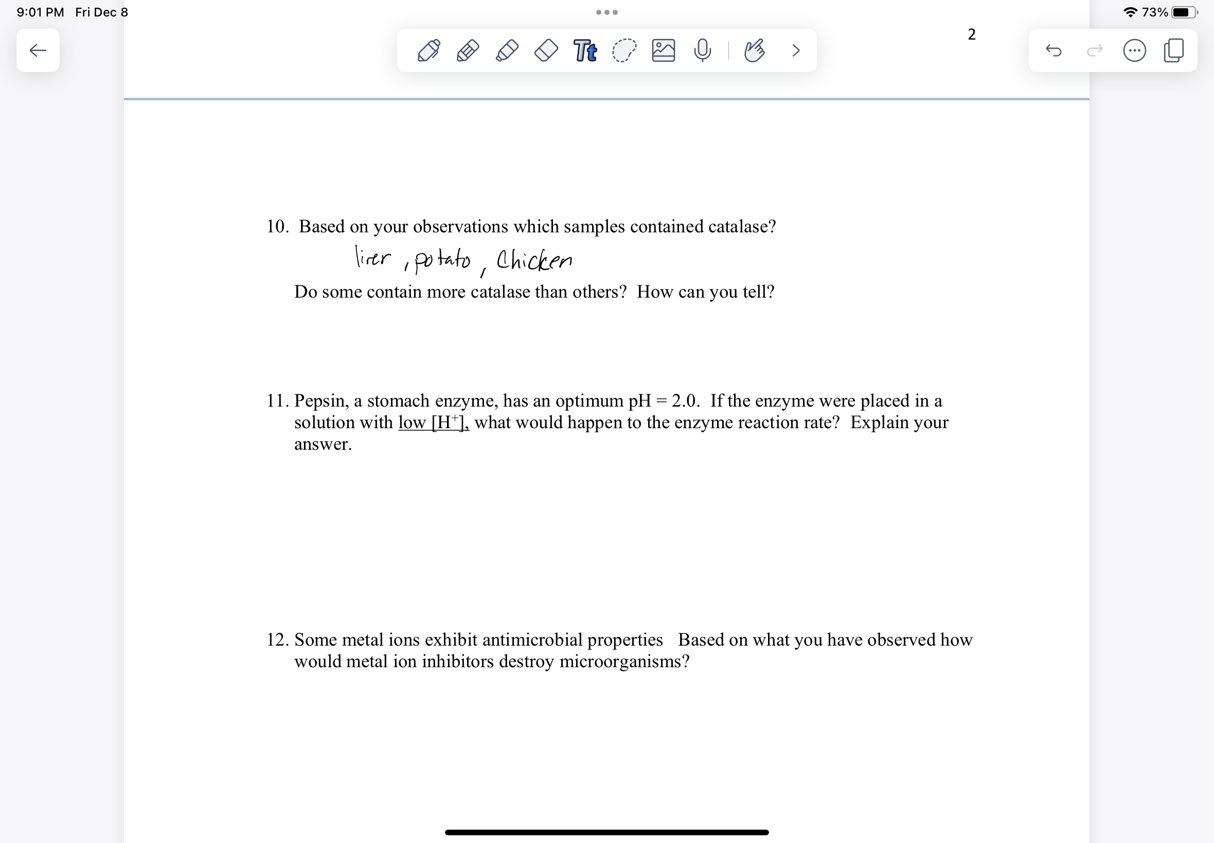 Solved Based on your observations which samples contained | Chegg.com