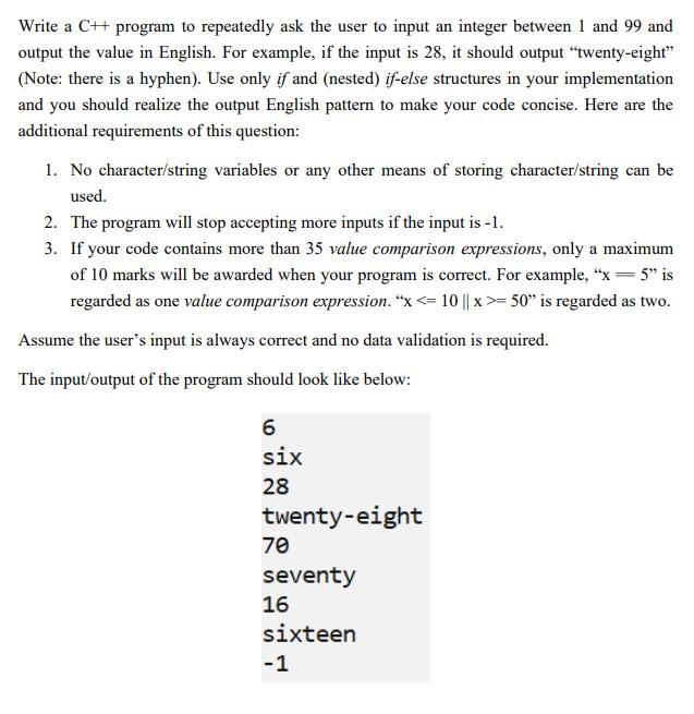 Solved Write a CH+ program to repeatedly ask the user to | Chegg.com