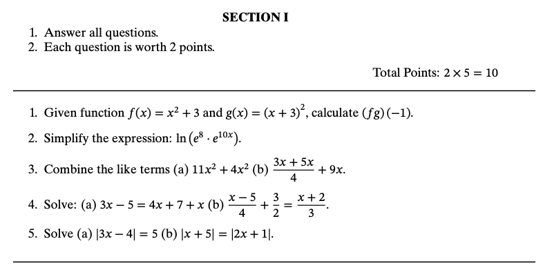 Solved 1. Answer all questions. 2. Each question is worth 2 | Chegg.com