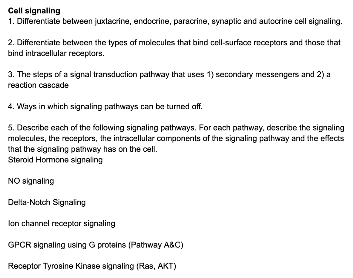 Solved Cell signaling 1. Differentiate between juxtacrine, | Chegg.com