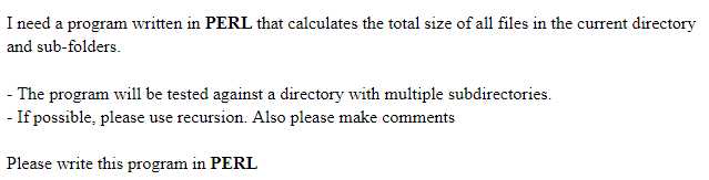 Solved I need a program written in PERL that calculates the | Chegg.com