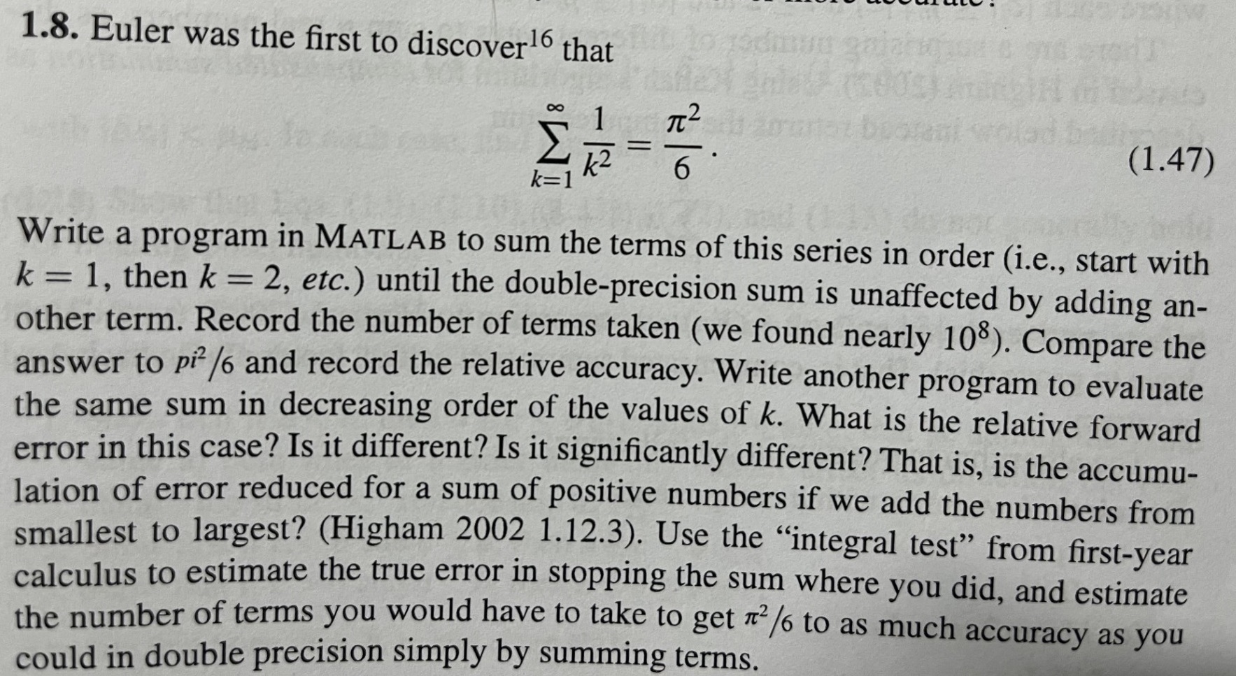 Solved 1.8. Euler was the first to discover 16 that | Chegg.com