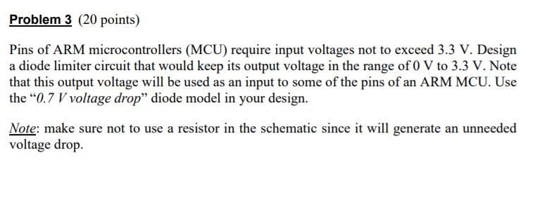 Solved Problem 3 (20 points) Pins of ARM microcontrollers | Chegg.com