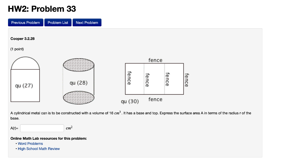 Solved HW2: Problem 33 Previous Problem Problem List Next | Chegg.com