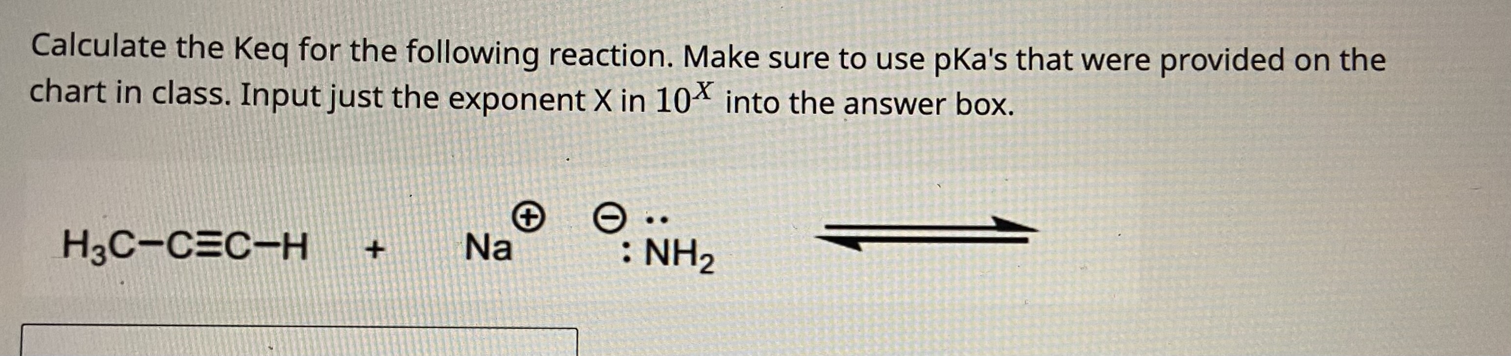 Calculate the Keq for the following reaction. Make | Chegg.com