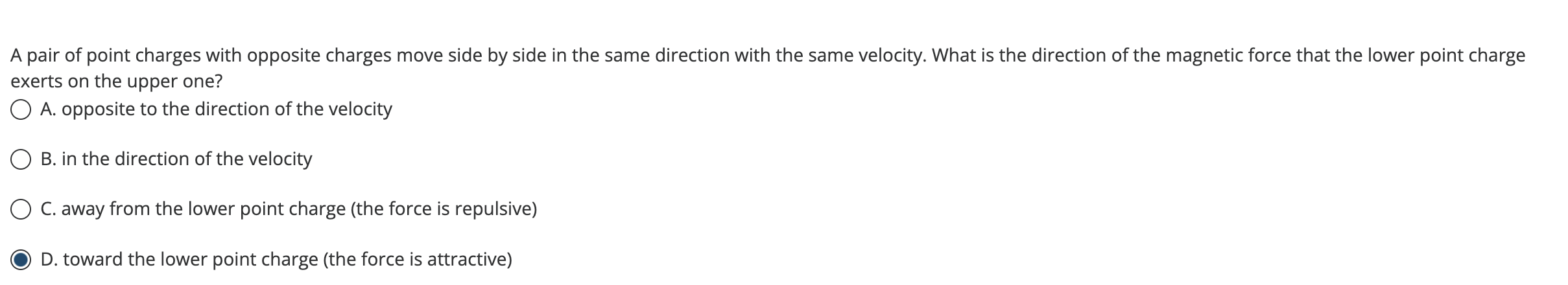 Solved A pair of point charges with opposite charges move | Chegg.com