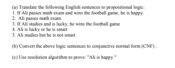 Solved (a) Translate the following English sentences to | Chegg.com