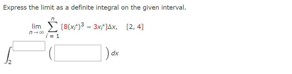 Solved Express the limit as a definite integral on the | Chegg.com