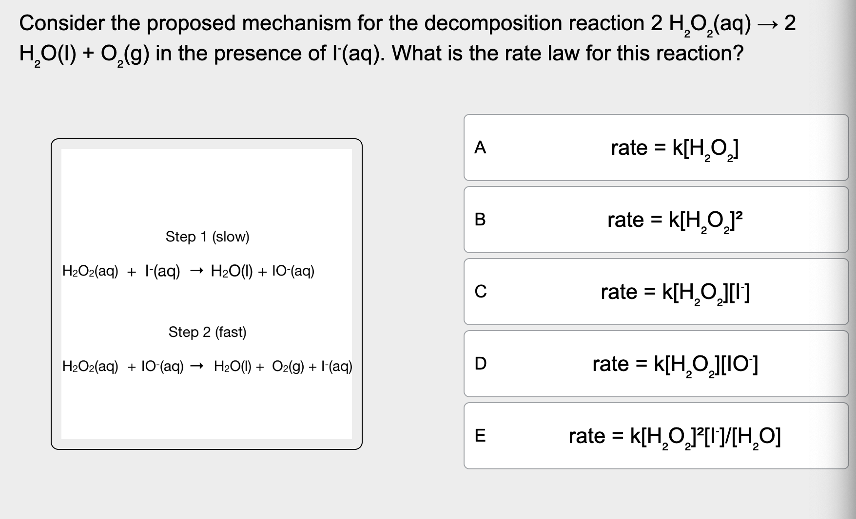 Solved Consider the proposed mechanism for the decomposition | Chegg.com