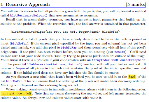 Solved Submit your MyBlobs.java file to Brightspace. This | Chegg.com