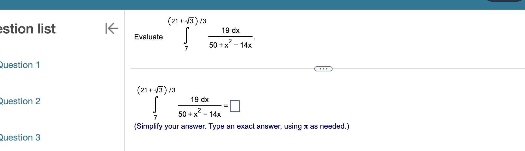 Solved stion listQuestion 1Question | Chegg.com Solved stion listQuestion 1Question | Chegg.com