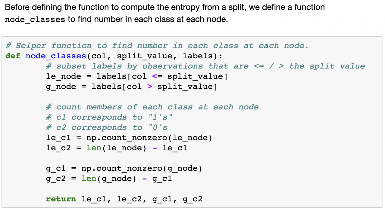 Solved Define a function called ent_from_split that accepts | Chegg.com