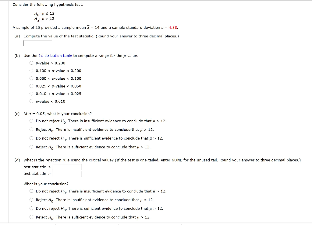 Solved Consider the following hypothesis test. Hoius 12 Ha: | Chegg.com