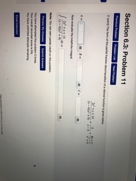 Solved Section 6.3: Problem 9 Previous Problem Problem List | Chegg.com