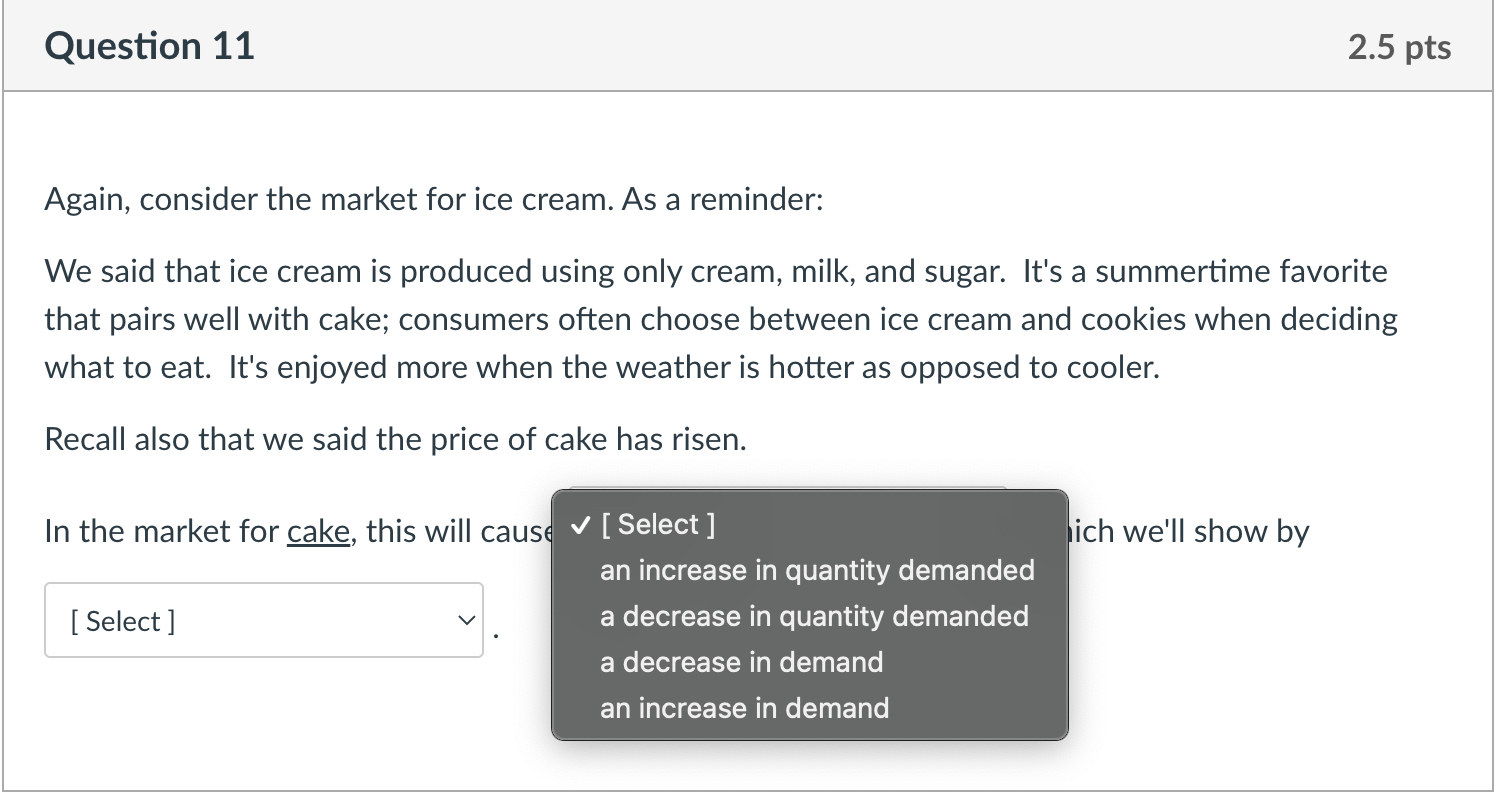 Solved Again, consider the market for ice cream. As a | Chegg.com