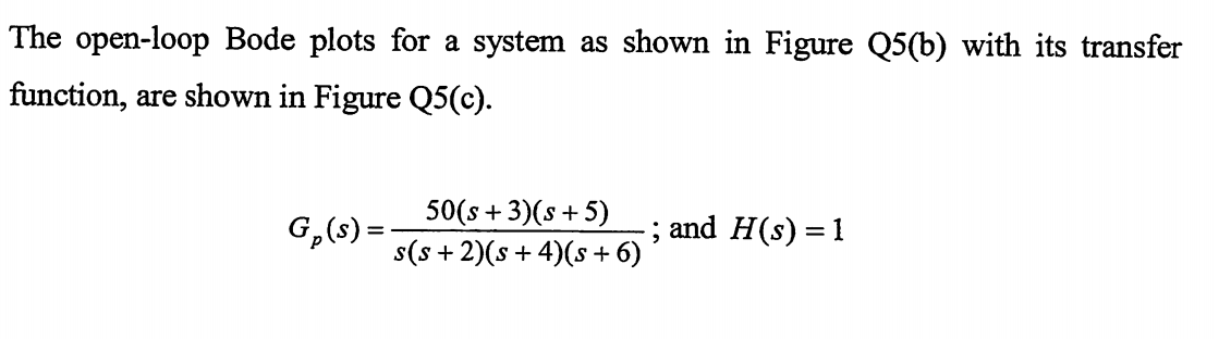 Solved The open-loop Bode plots for a system as shown in | Chegg.com