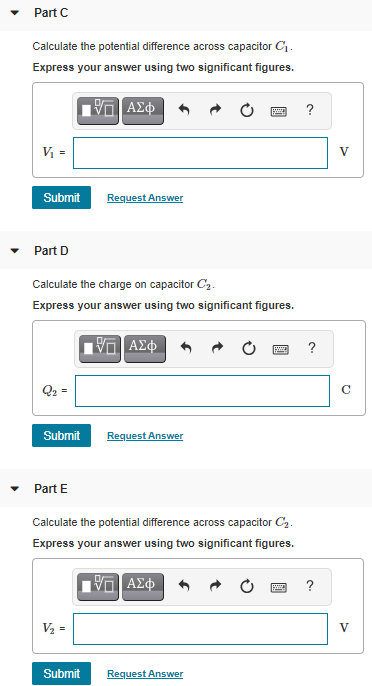 Solved In the figure (Figure 1), C = C5 = 8.8 uF and C=C3 = | Chegg.com