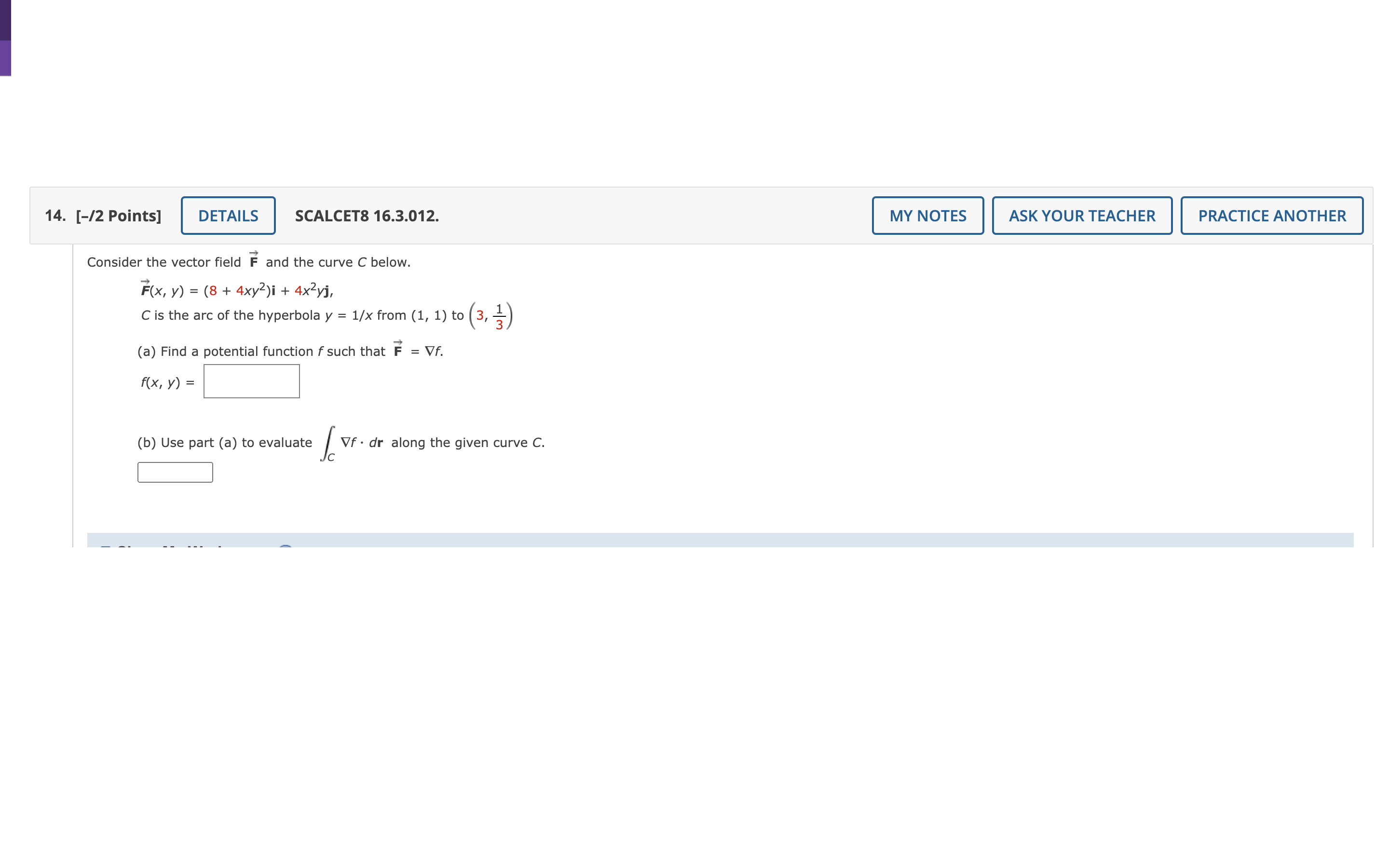 Solved Onsider The Vector Field F And The Curve C Below 