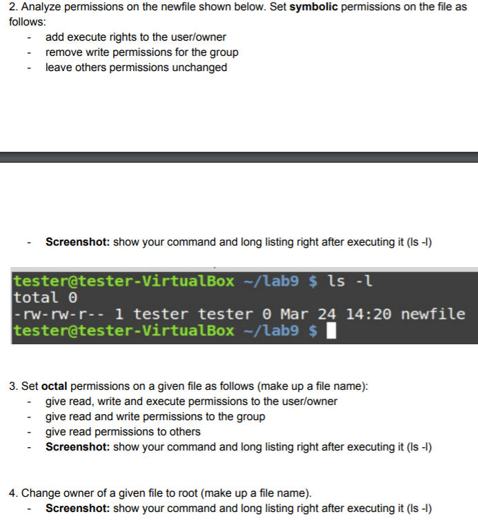 Solved 2. Analyze permissions on the newfile shown below. | Chegg.com