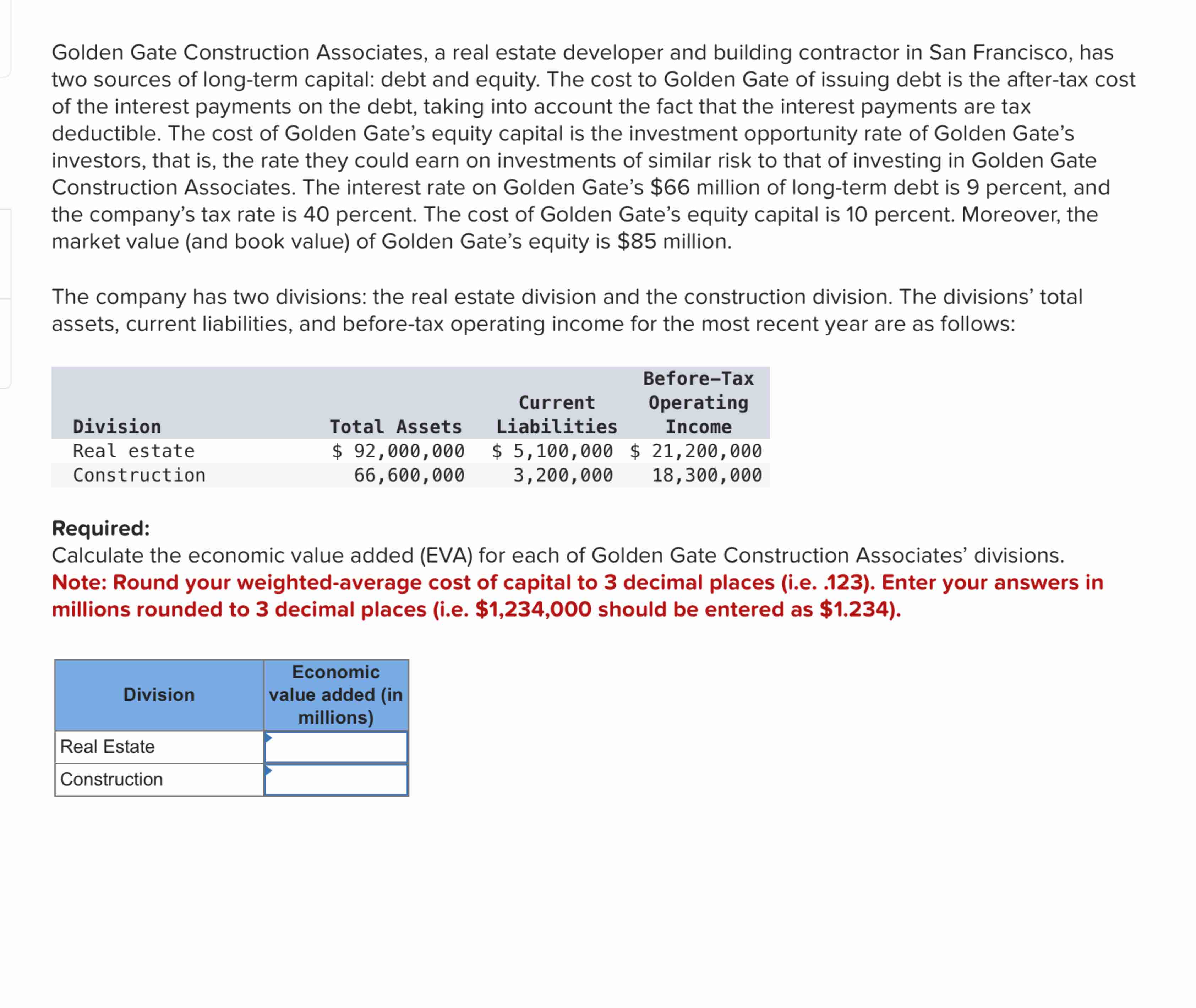 Solved Golden Gate Construction Associates, a real estate | Chegg.com