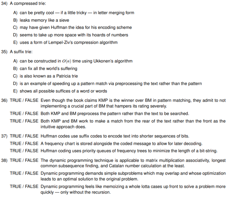 34) A compressed trie: A) can be pretty cool - if a | Chegg.com