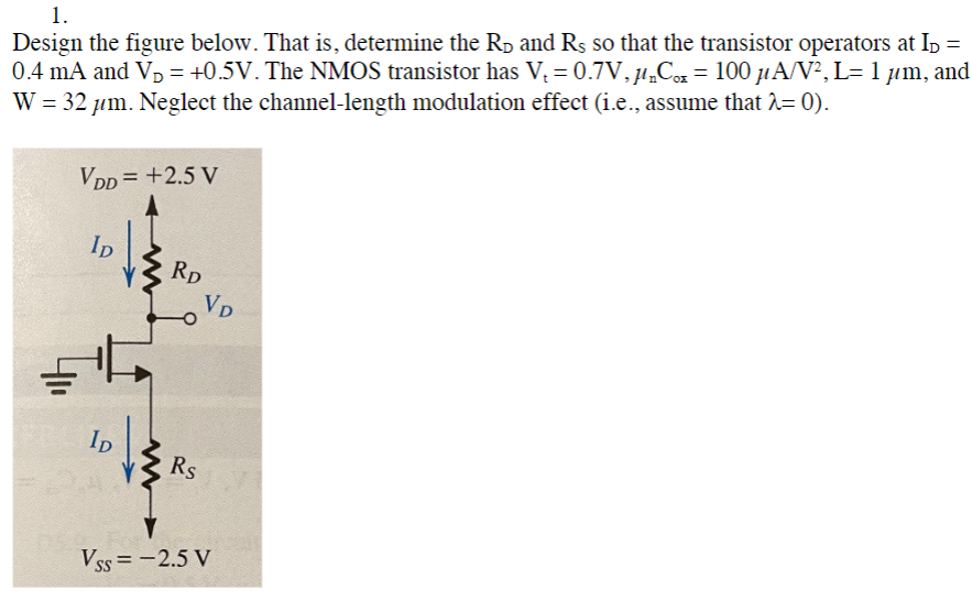 Solved Design the figure below. That is, determine the RD | Chegg.com
