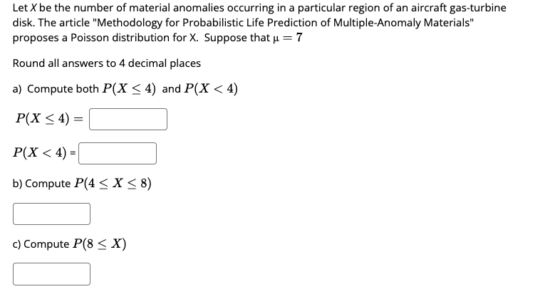 Solved Let X be the number of material anomalies occurring | Chegg.com