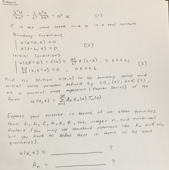 Solved Proble 2. 2 2. Lt ave speed and a a real constant | Chegg.com
