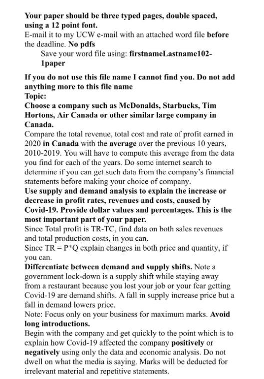 Solved Your paper should be three typed pages, double | Chegg.com