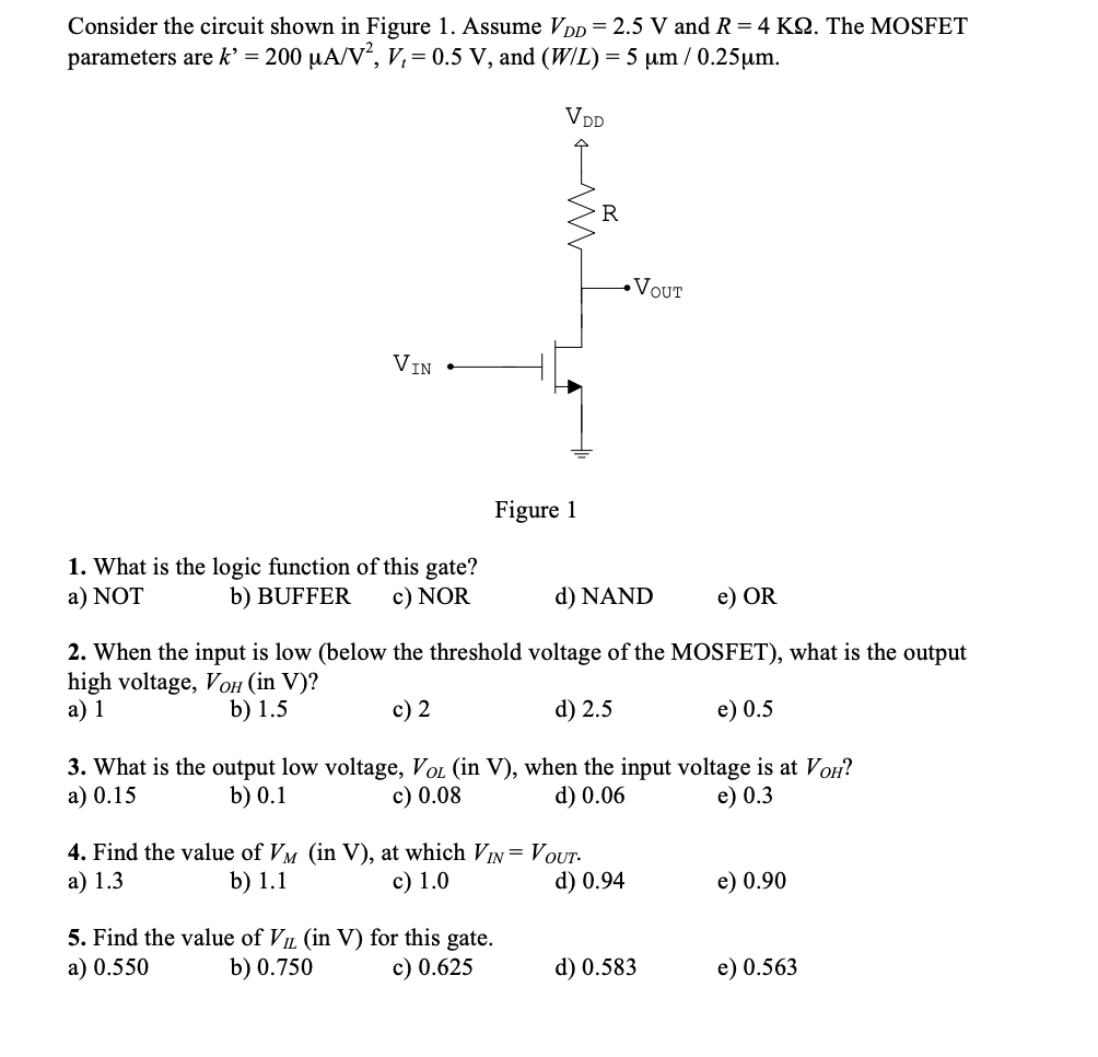 Solved Consider the circuit shown in Figure 1. Assume Vpp = | Chegg.com