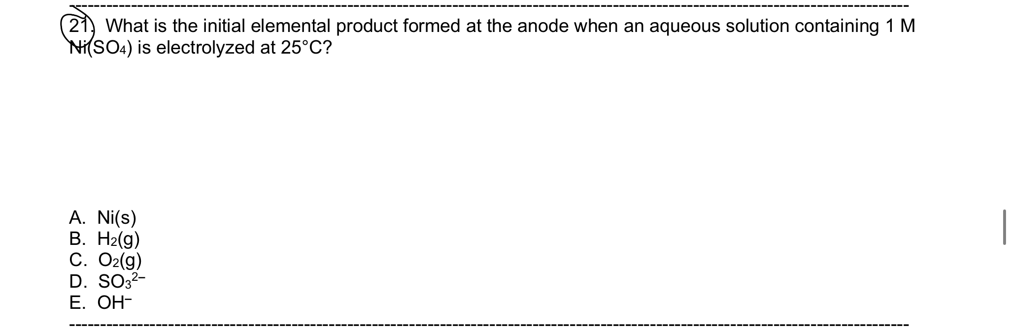 Solved (21.) What is the initial elemental product formed at | Chegg.com