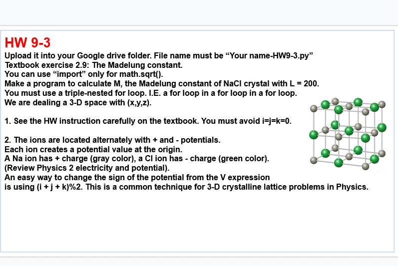 HW 9-3 Upload it into your Google drive folder. File | Chegg.com
