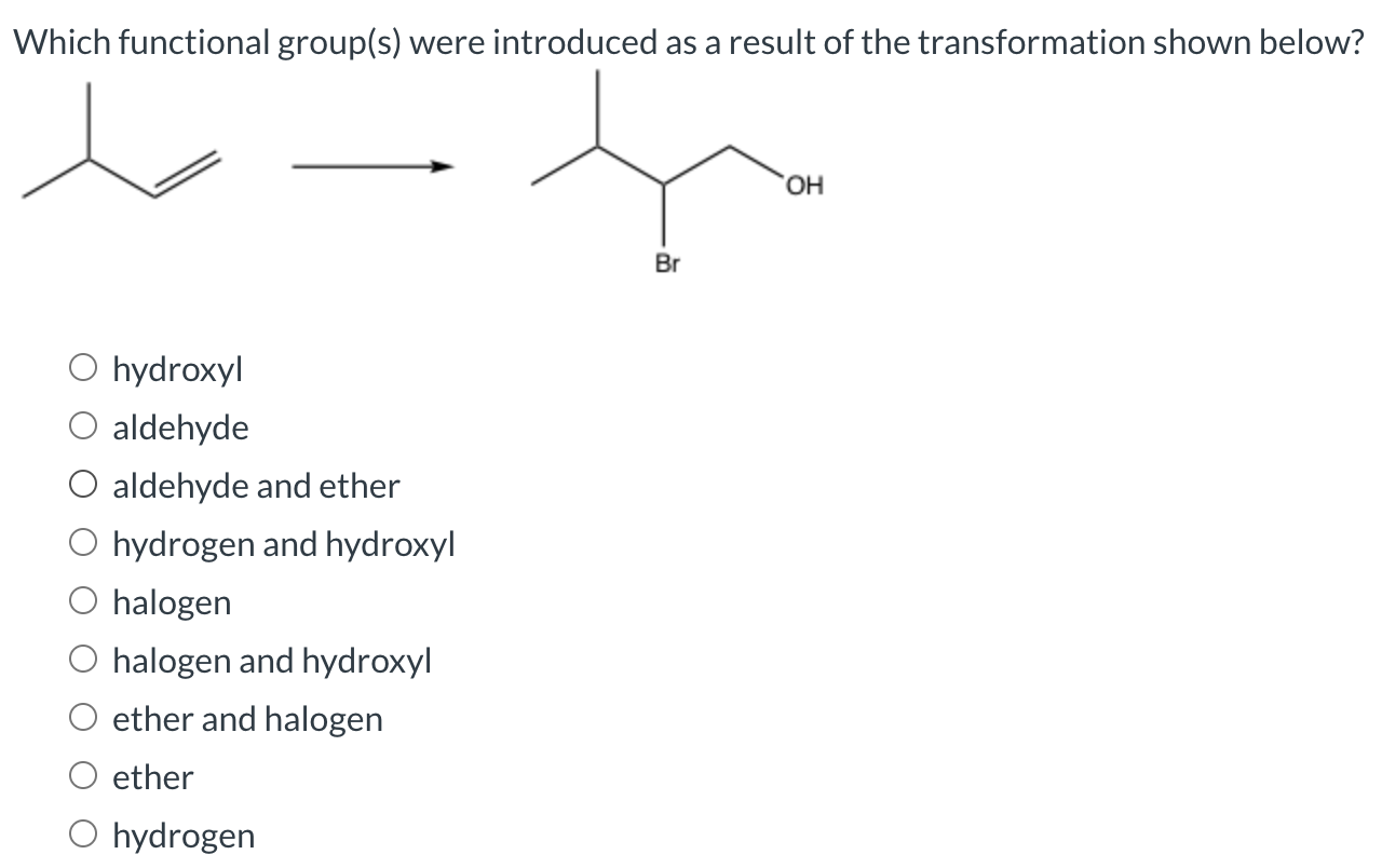 Solved Which functional group(s) were introduced as a result | Chegg.com