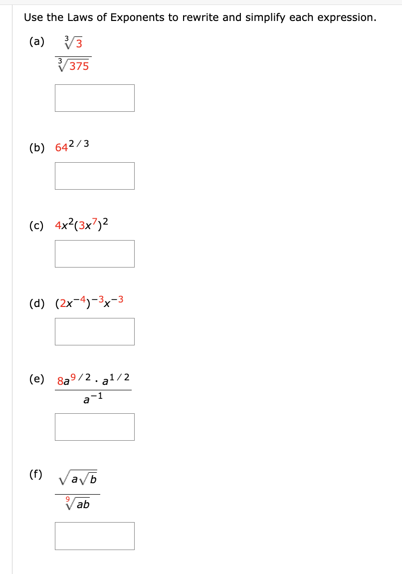 Solved Use the Laws of Exponents to rewrite and simplify | Chegg.com