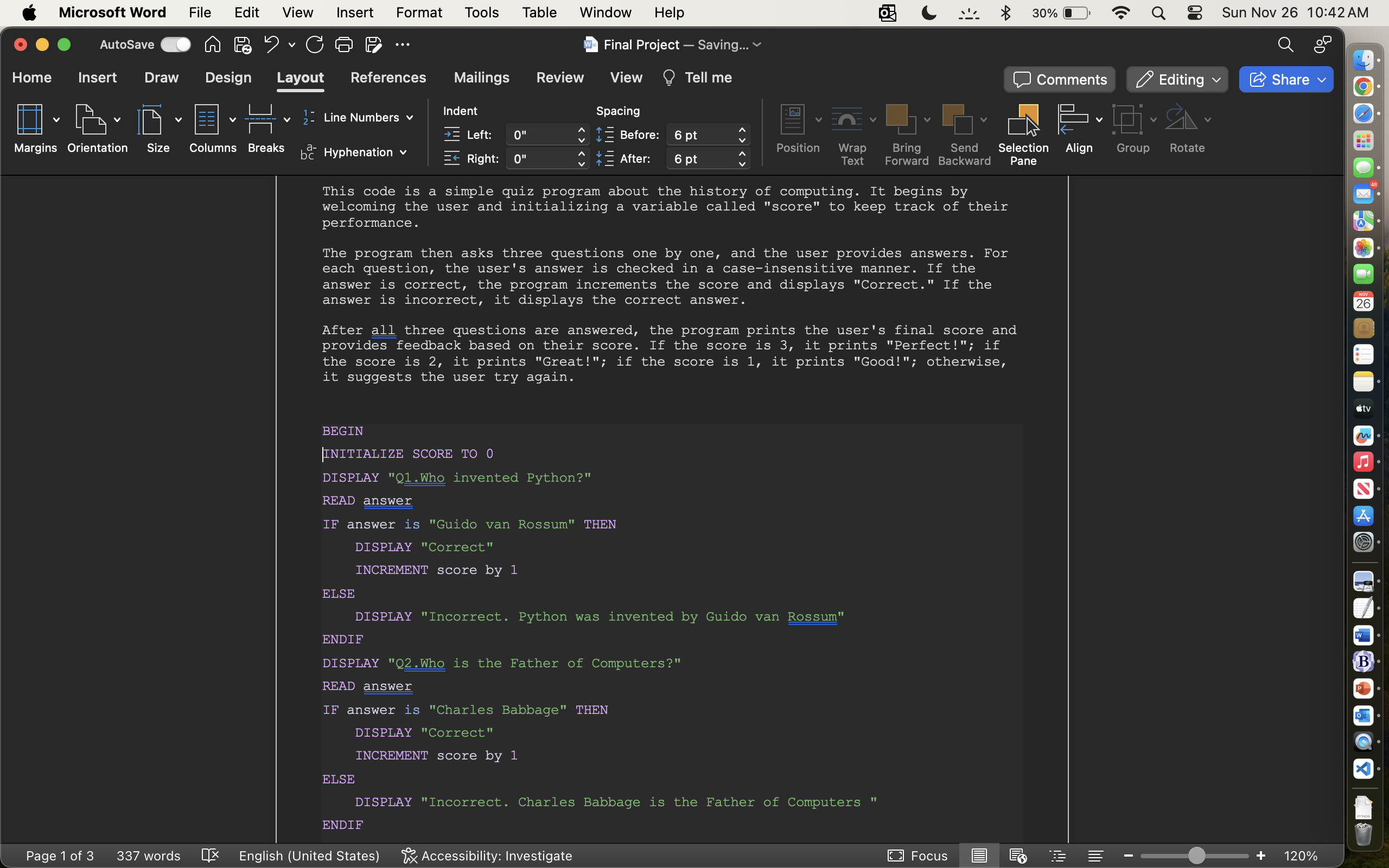 Solved liew Insert Format Tools Table Window Help 핸 ∴ \& 30% | Chegg.com