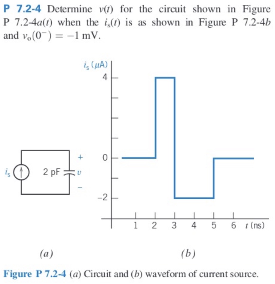 Solved P 7.2-4 ﻿Determine v(t) ﻿for the circuit shown in | Chegg.com